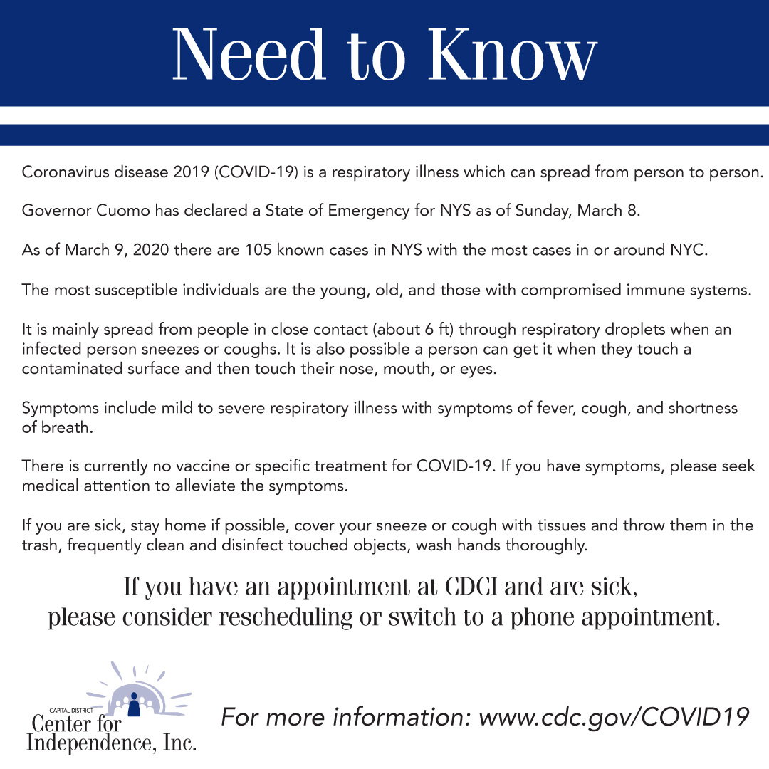 Get the Facts About COVID-19 from the CDC – Capital District Center for ...